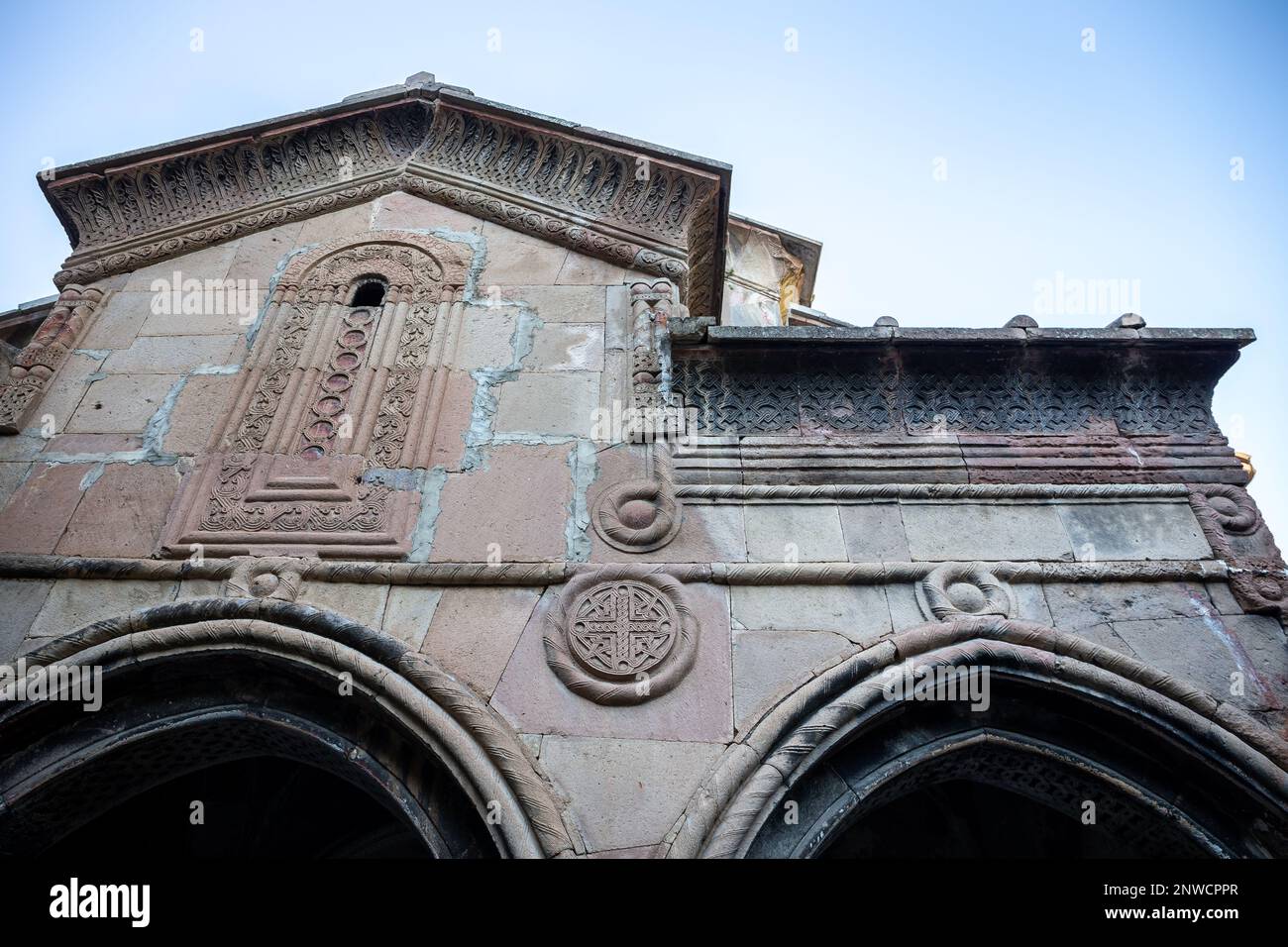 Sapara Monastery pink and yellow stone facade (St. Saba church building ...