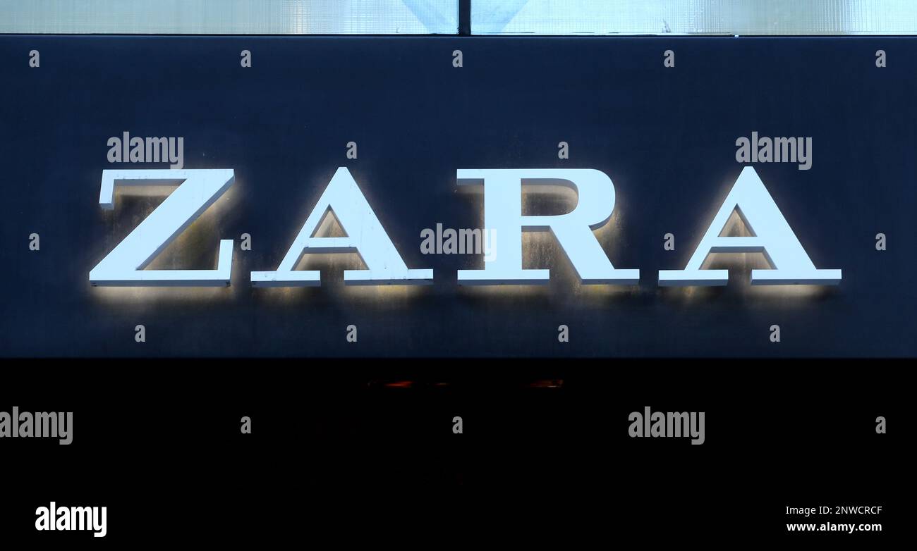 The logo of Zara, a Spanish fashion brand is seen at its store in Harajuku district, Shibuya ...