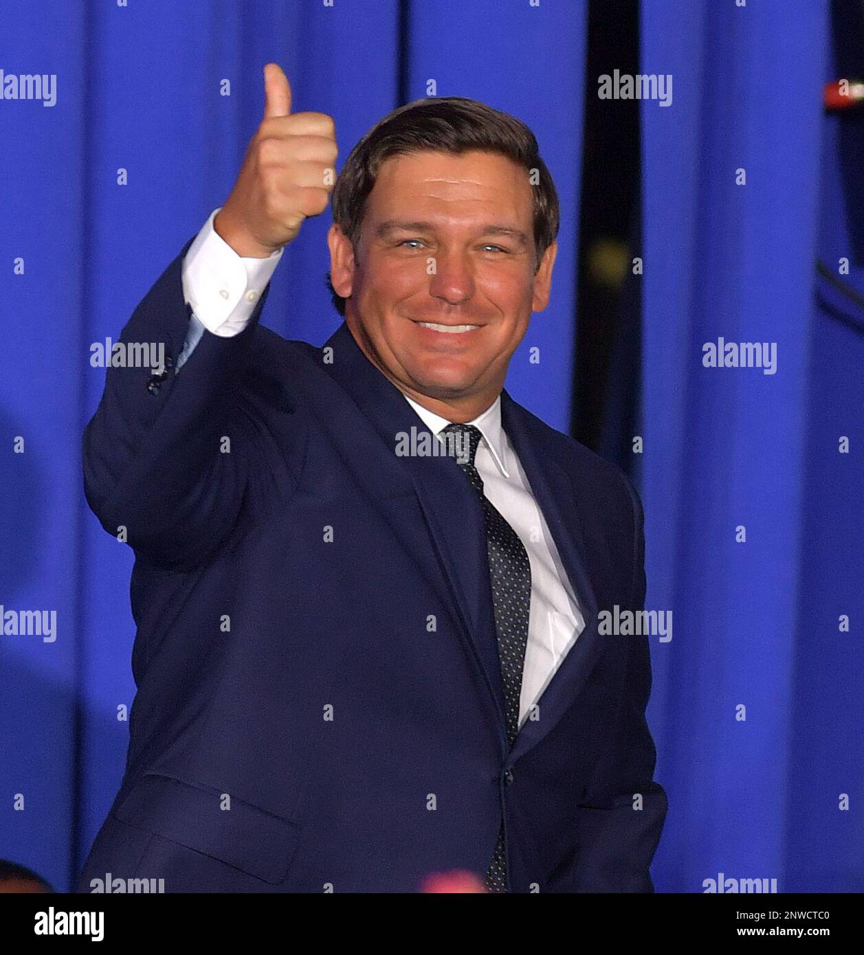 MIAMI, FLORIDA - FEBRUARY 18: Gov. Ron DeSantis along with President ...