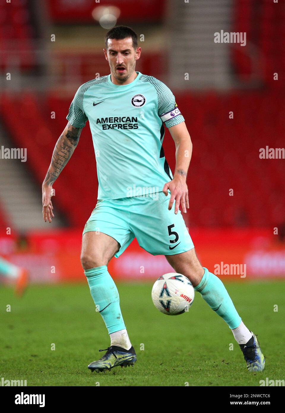 Brighton and Hove Albion's Lewis Dunk during the Emirates FA Cup fifth ...