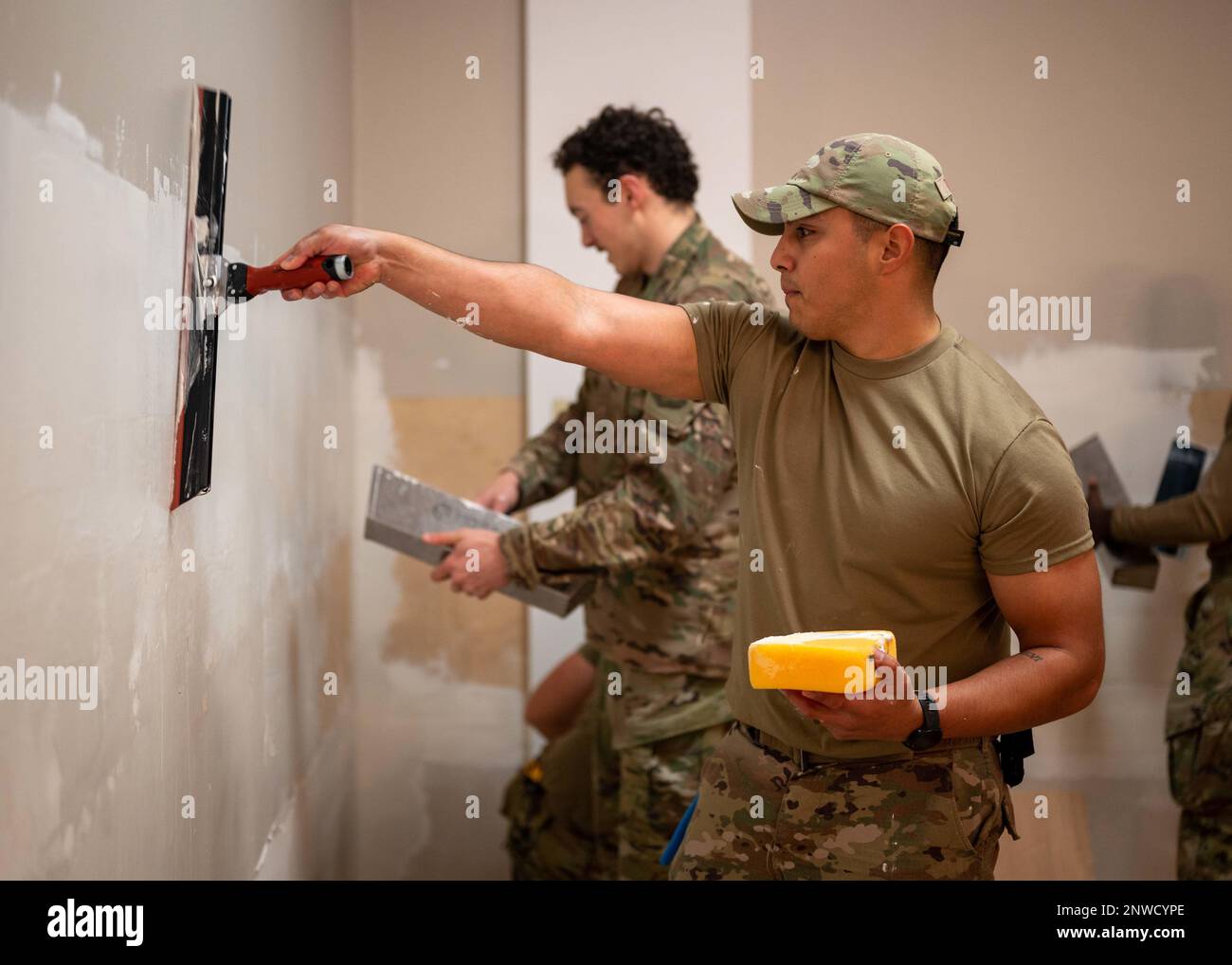 U.S. Air Force Airmen assigned to the 20th Civil Engineer Squadron ...