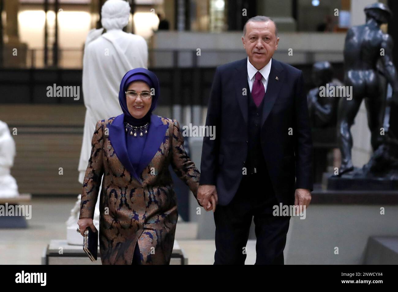President of Turkey Recep Tayyip Erdogan and his wife Emine Erdogan ...