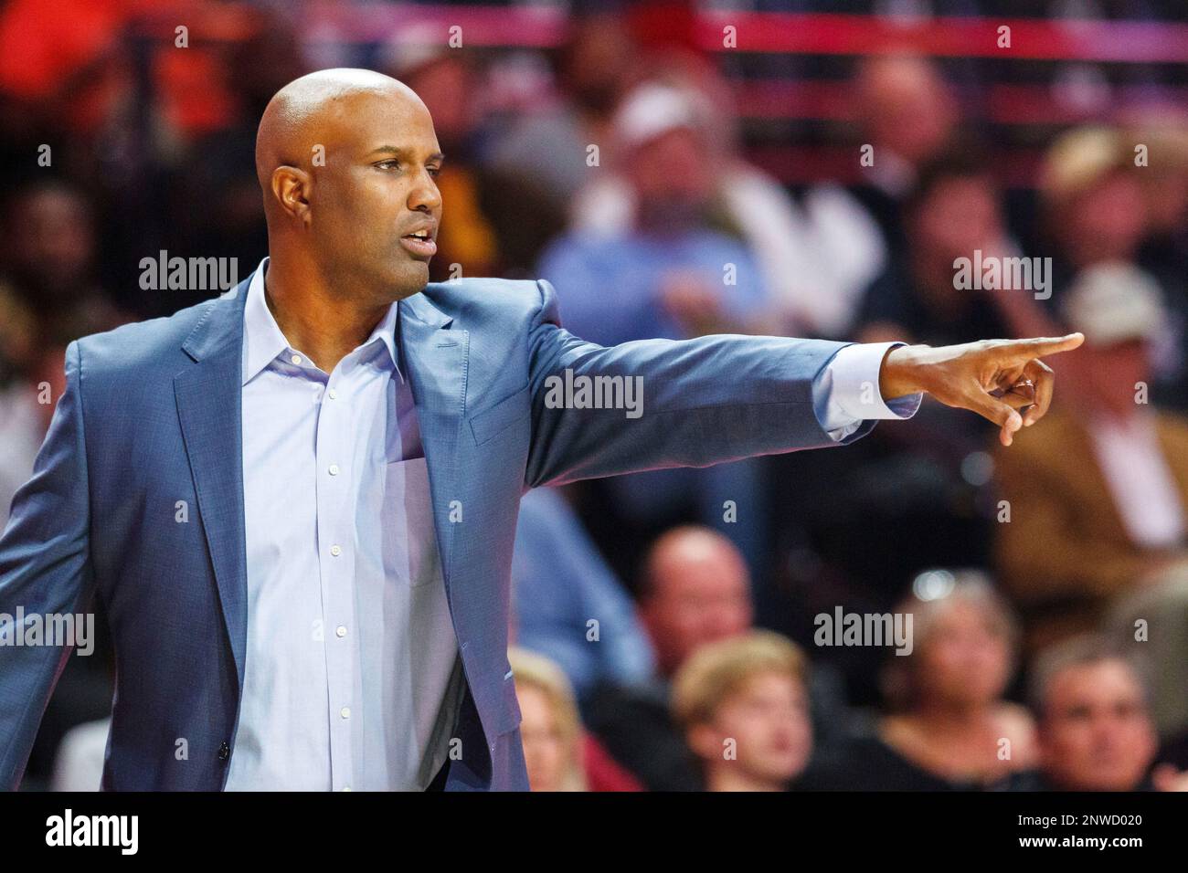 North Carolina A&T Aggies head coach Jay Joyner points out his defense ...