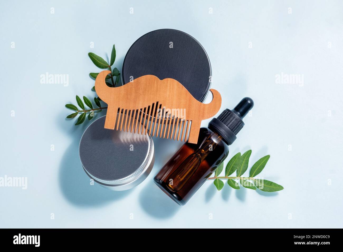 Flat lay composition with men's cosmetic products on color background ...