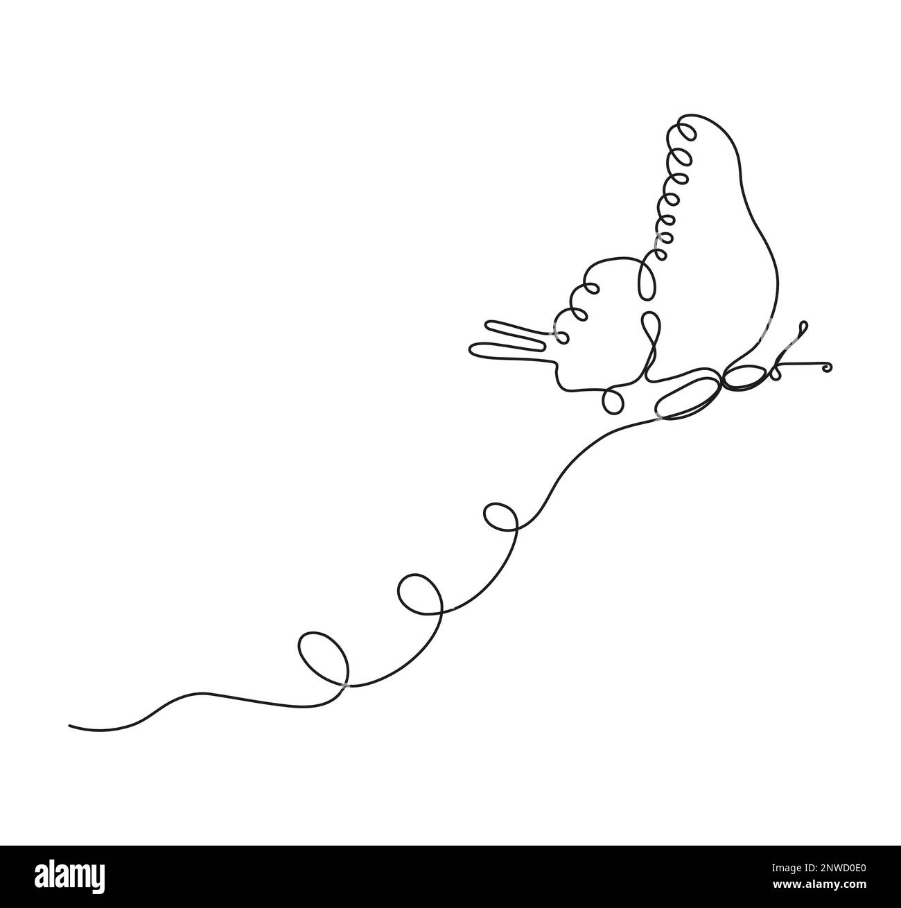 Butterfly continuous line vector. Minimalist contour insect in hand ...