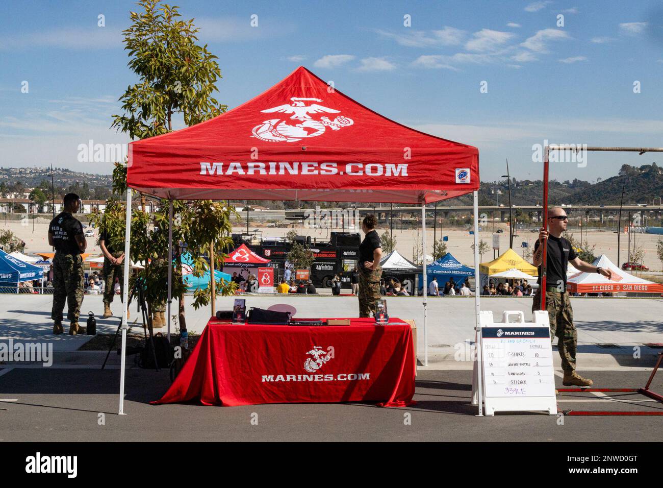 U.S. Marine Corps recruiters from Recruiting Station San Diego attend a San Diego Legion rugby ...