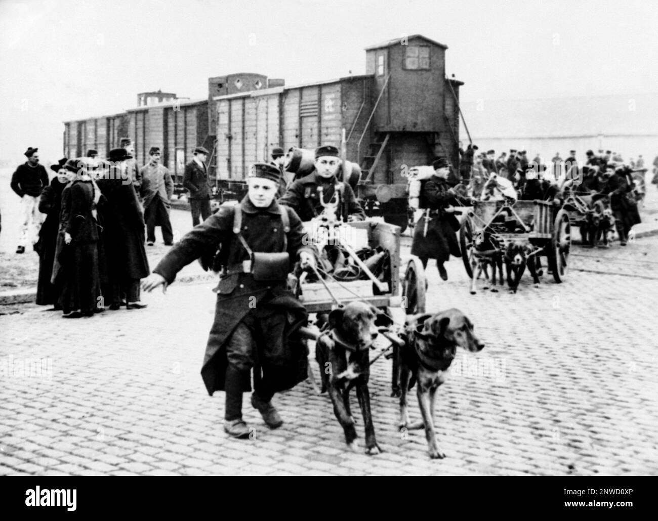 FILE - In this undated WWI file photo, soldiers move toward the front ...