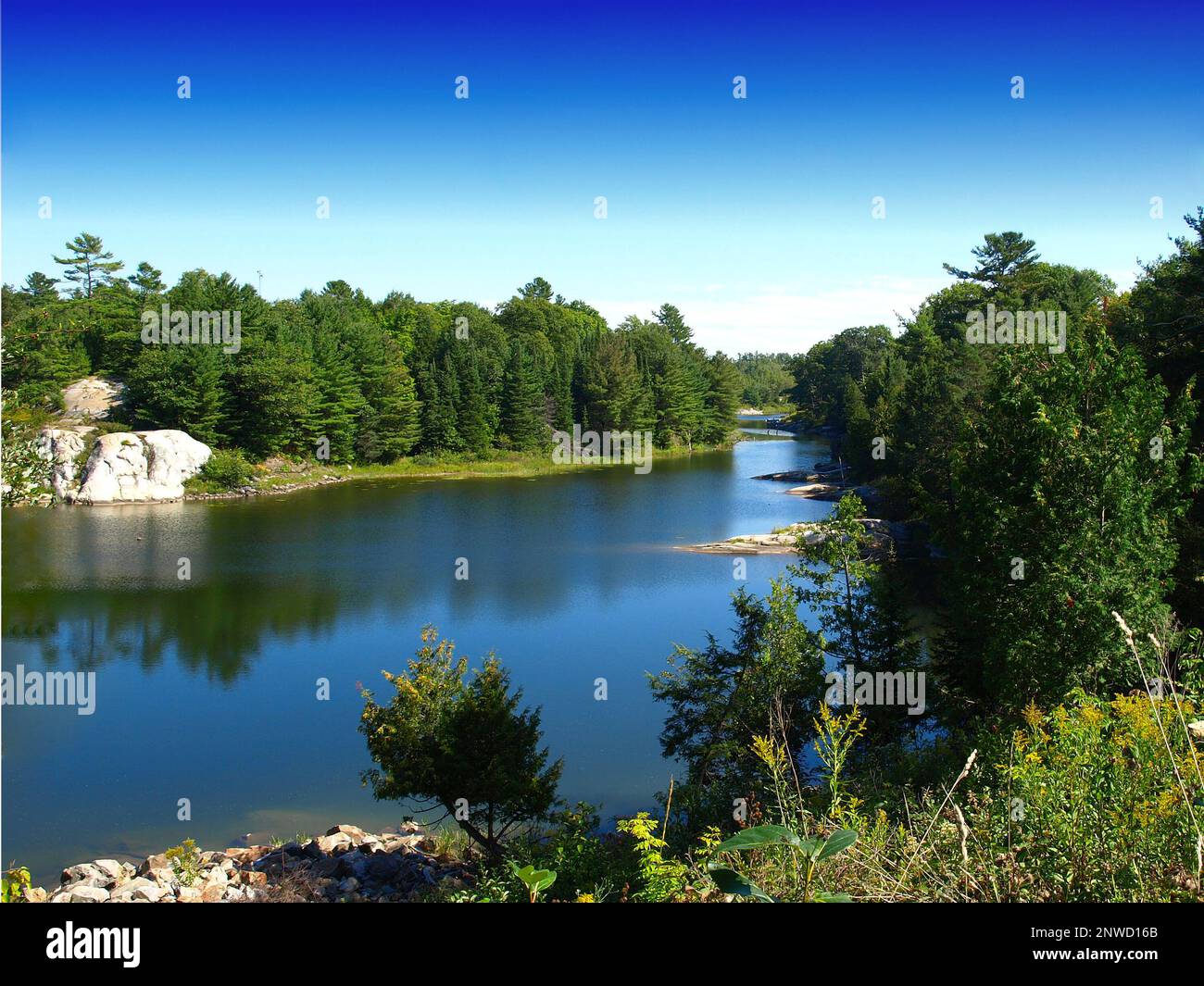 River inside an island on the lake - Manitoulin Island, ON, Canada ...