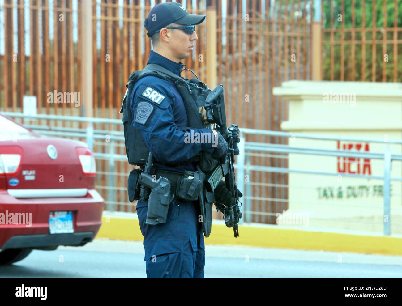 A Customs Border Protection Special Response Team member patrols at the ...