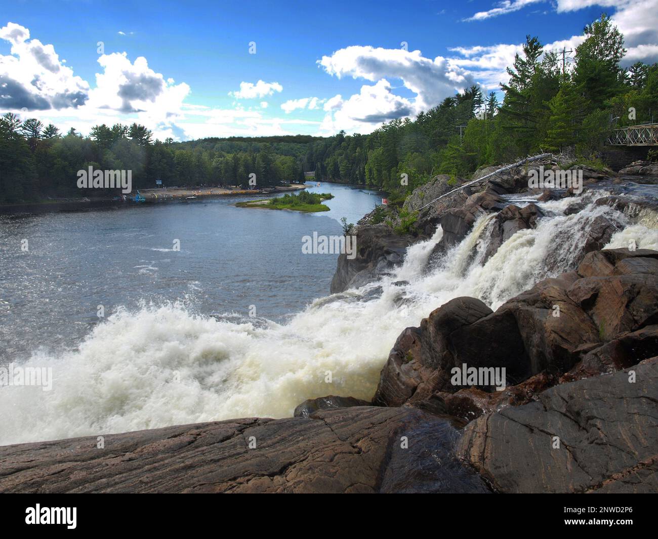 Rushing water down into the lake, Muskoka, ON, Canada Stock Photo - Alamy
