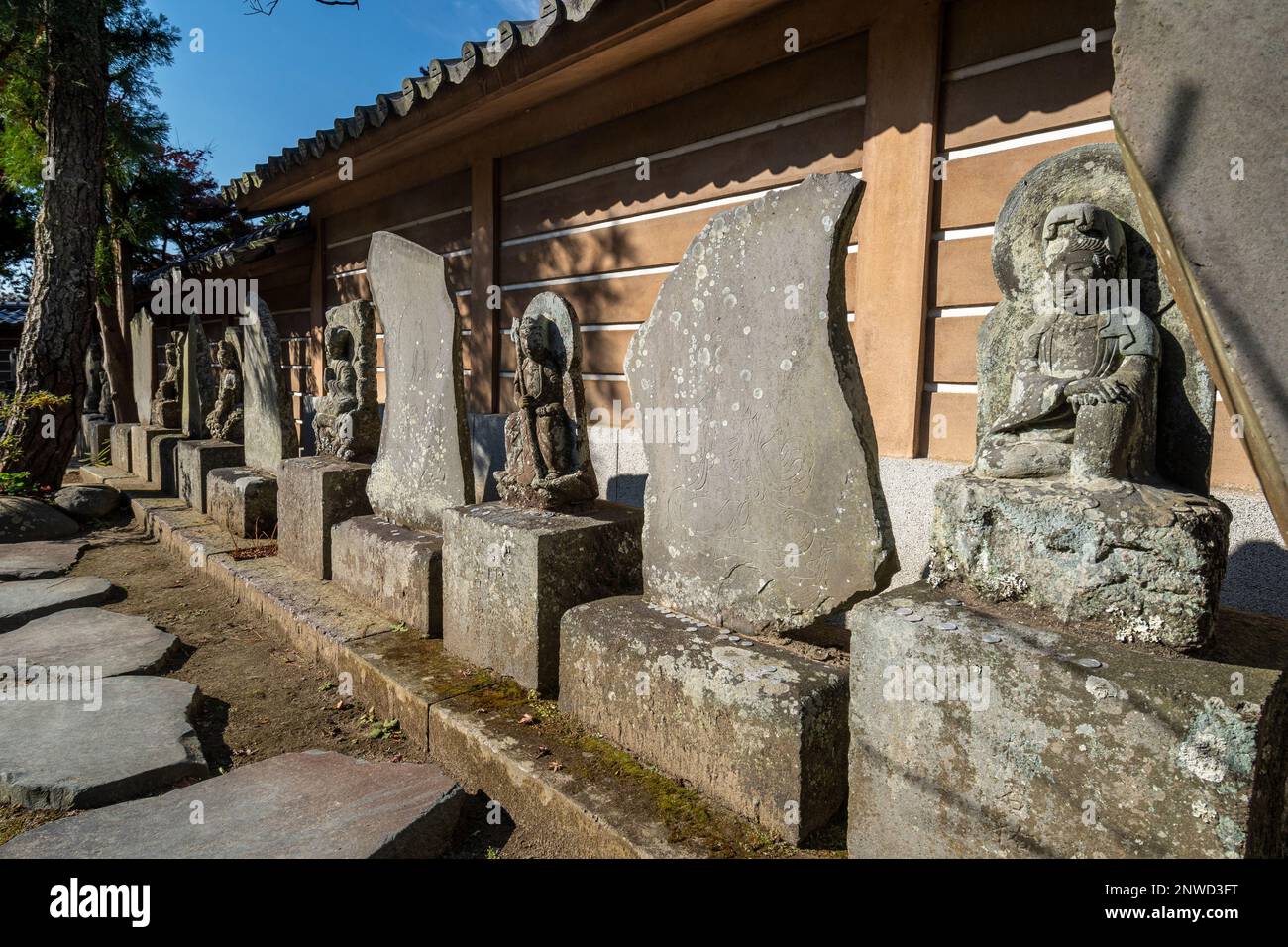 Stone statues and carvings, Engaku-ji Temple, Kita Kamakura Japan. Asia ...