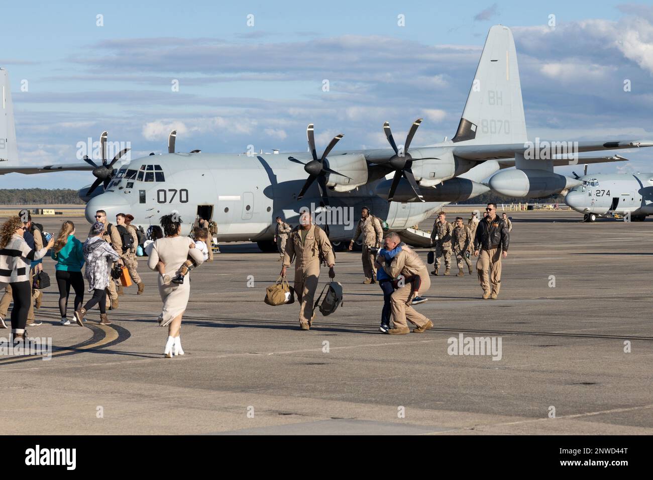 U.S. Marines with Marine Aerial Refueler Transport Squadron (VMGR) 252 ...