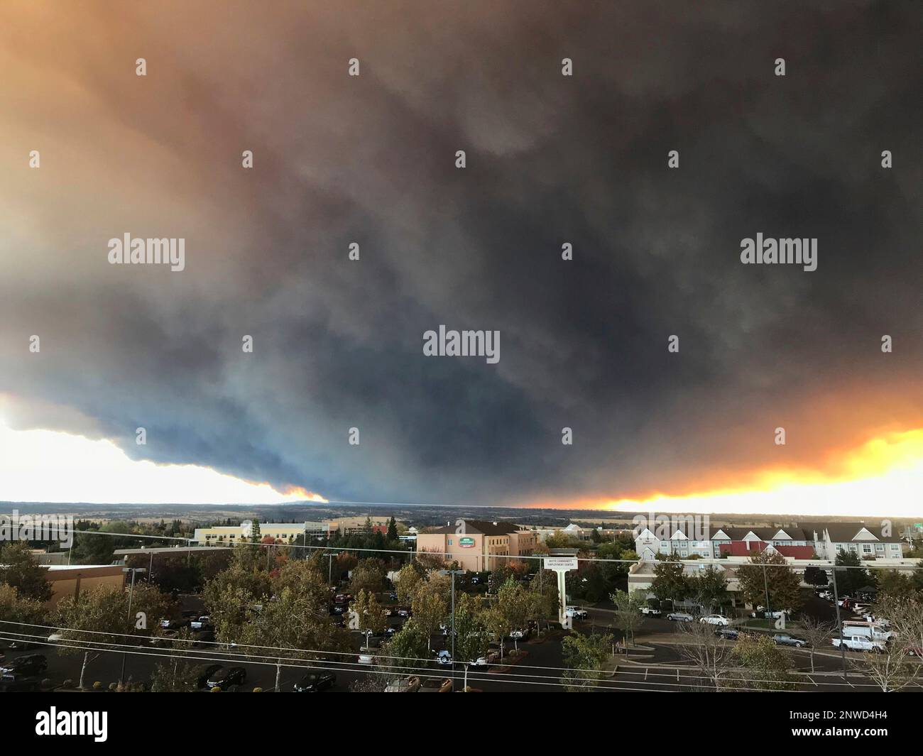 The massive plume from the Camp Fire, burning in the Feather River ...