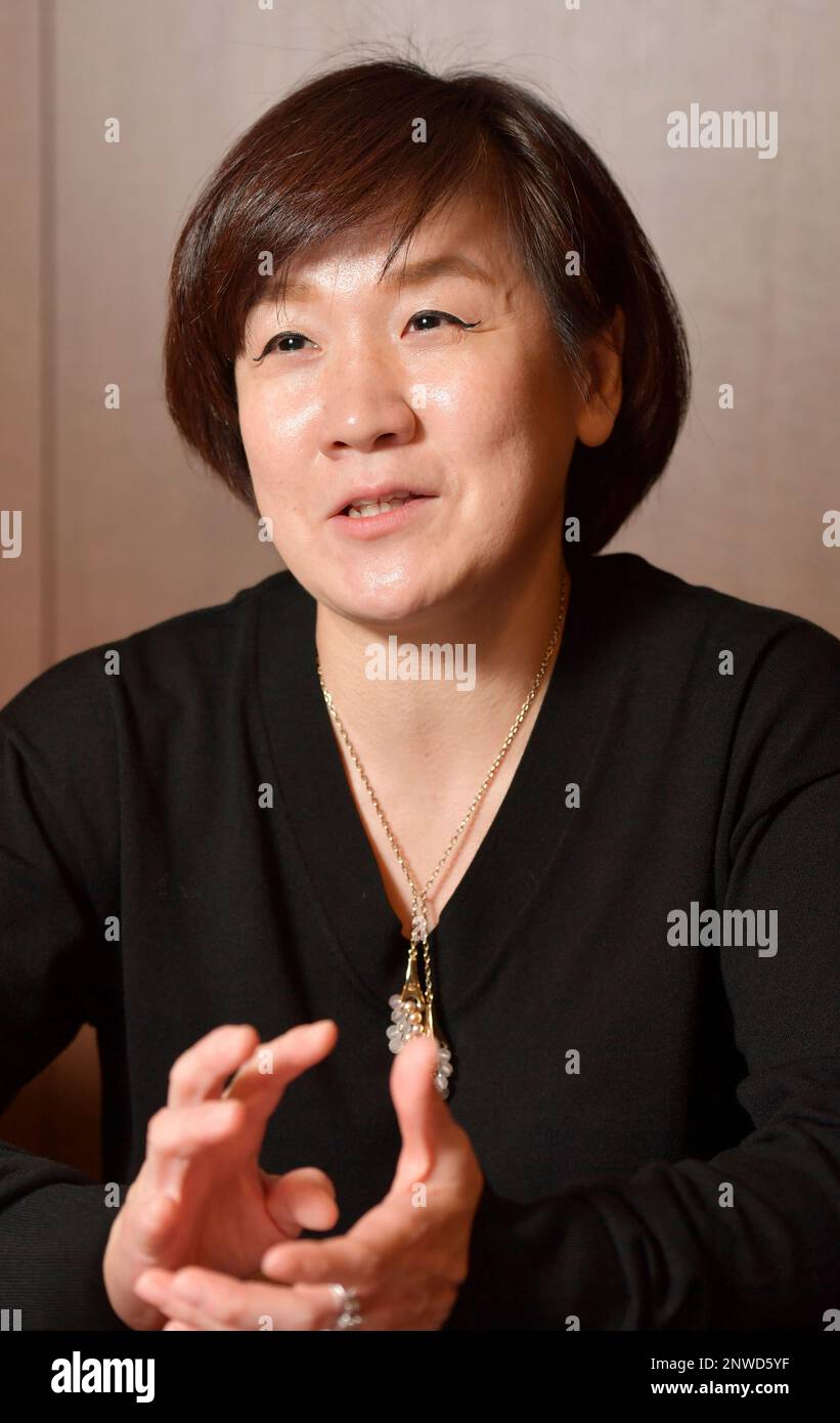 Japanese former Judo wrestler Ryoko Tani speaks during an interview in ...