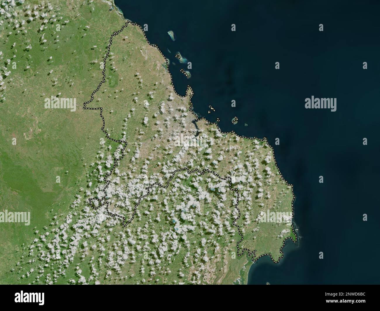 Dar es Salaam, region of Tanzania. High resolution satellite map Stock ...