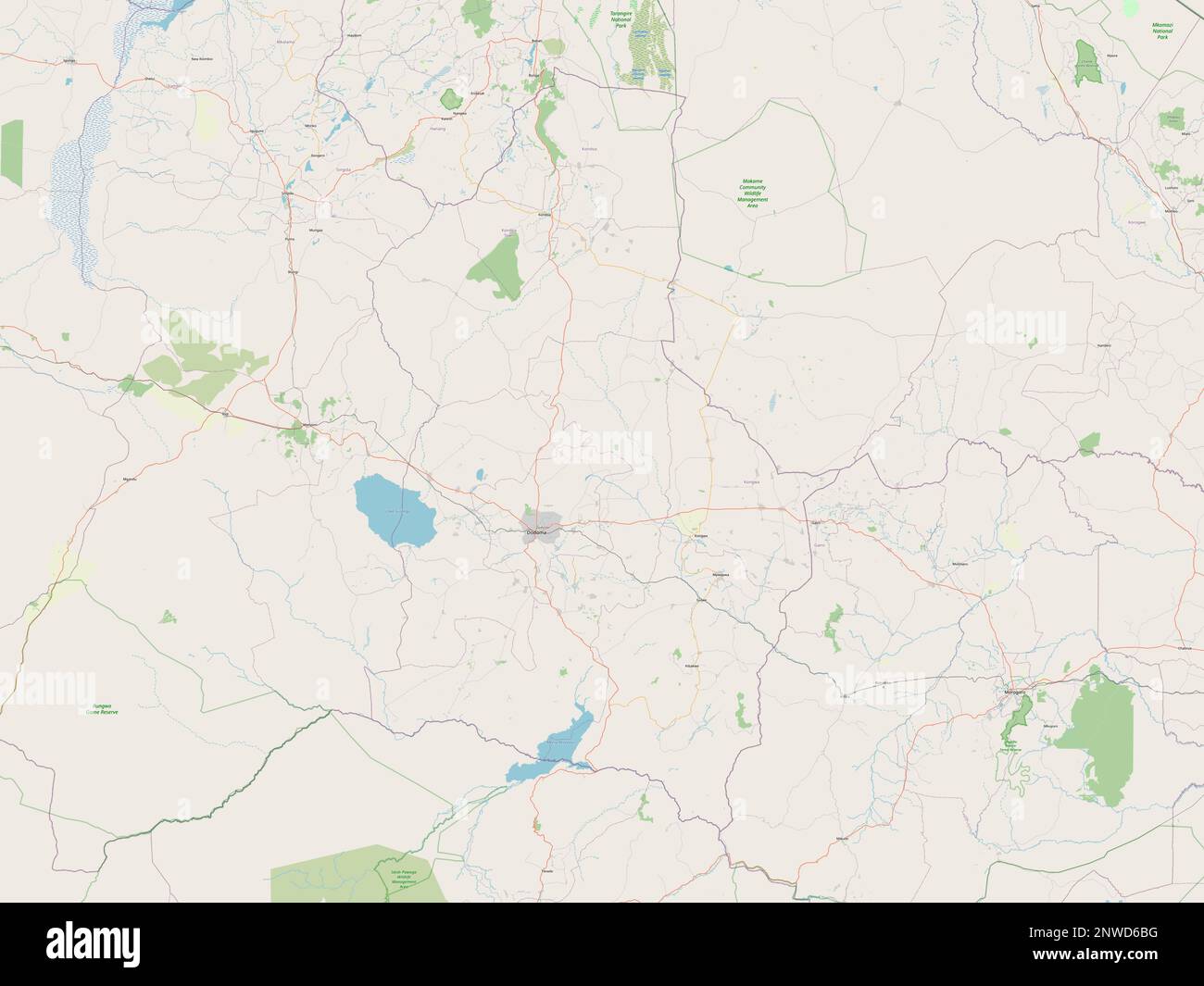 Dodoma, region of Tanzania. Open Street Map Stock Photo - Alamy