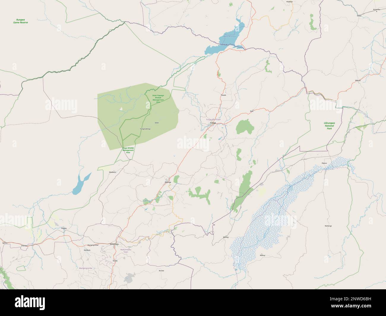 Iringa, region of Tanzania. Open Street Map Stock Photo - Alamy