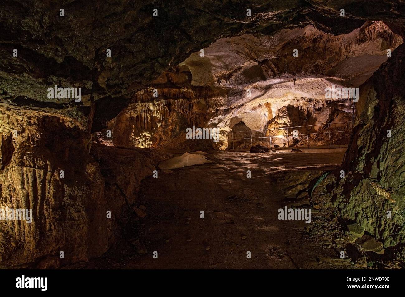 Beautiful limestone formations at Ledenika cave, near Vratza town ...