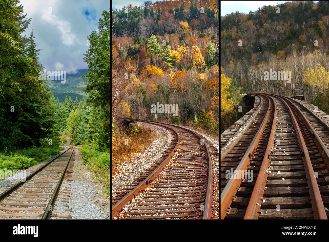 Train tracks from various parts of Canada - West, Central and East ...