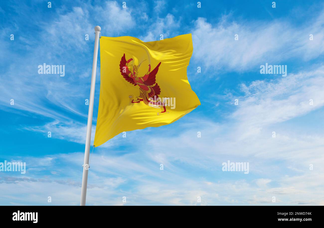 official flag of War standard of the King Thongchai Phra Khrut Phah Noi ...