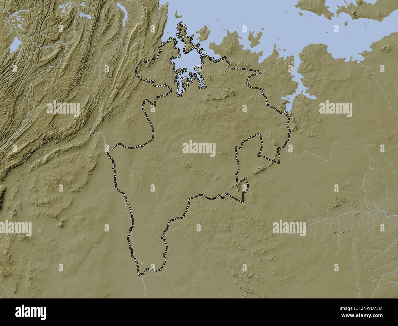 Geita, region of Tanzania. Elevation map colored in wiki style with ...