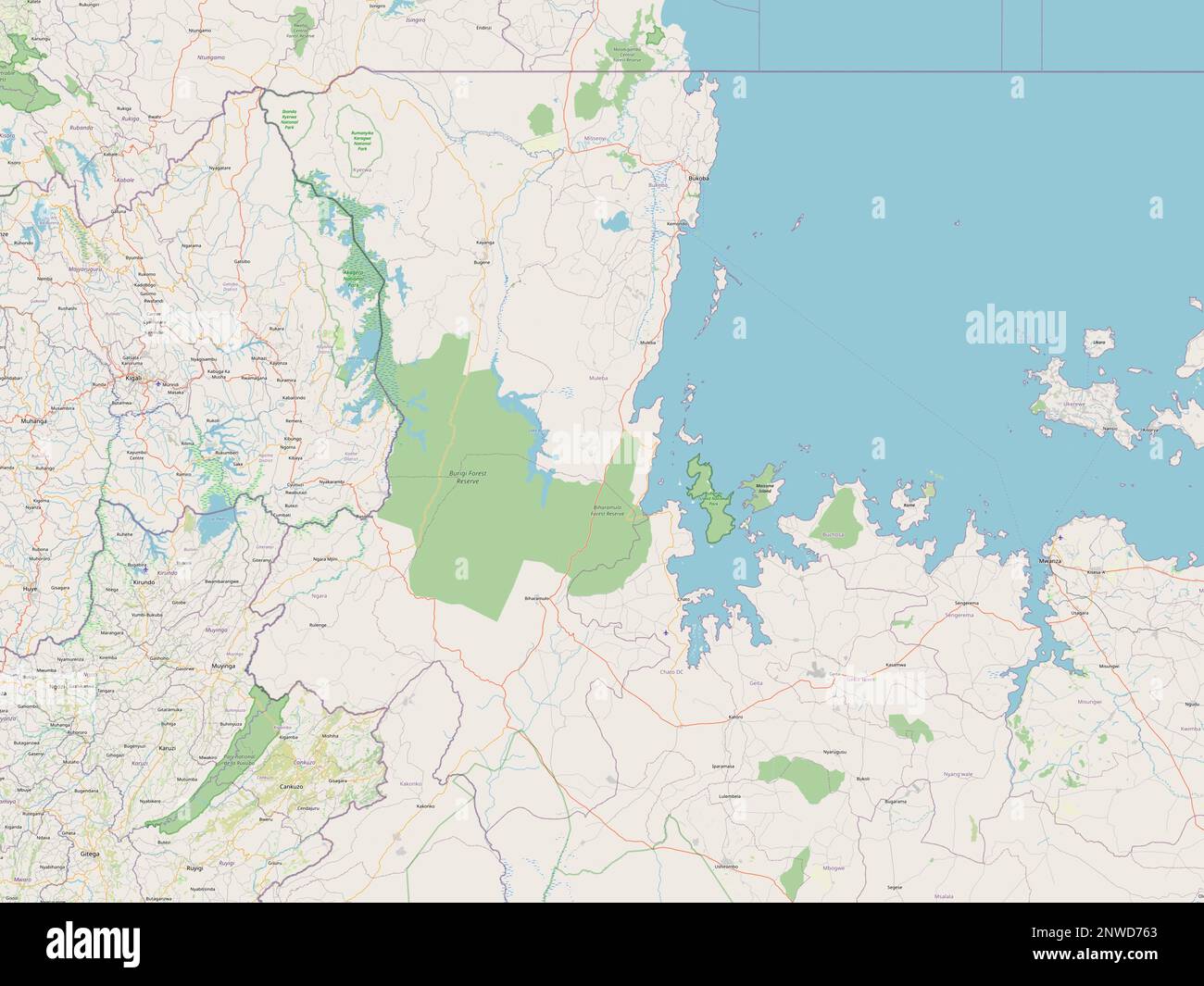 Kagera, region of Tanzania. Open Street Map Stock Photo - Alamy