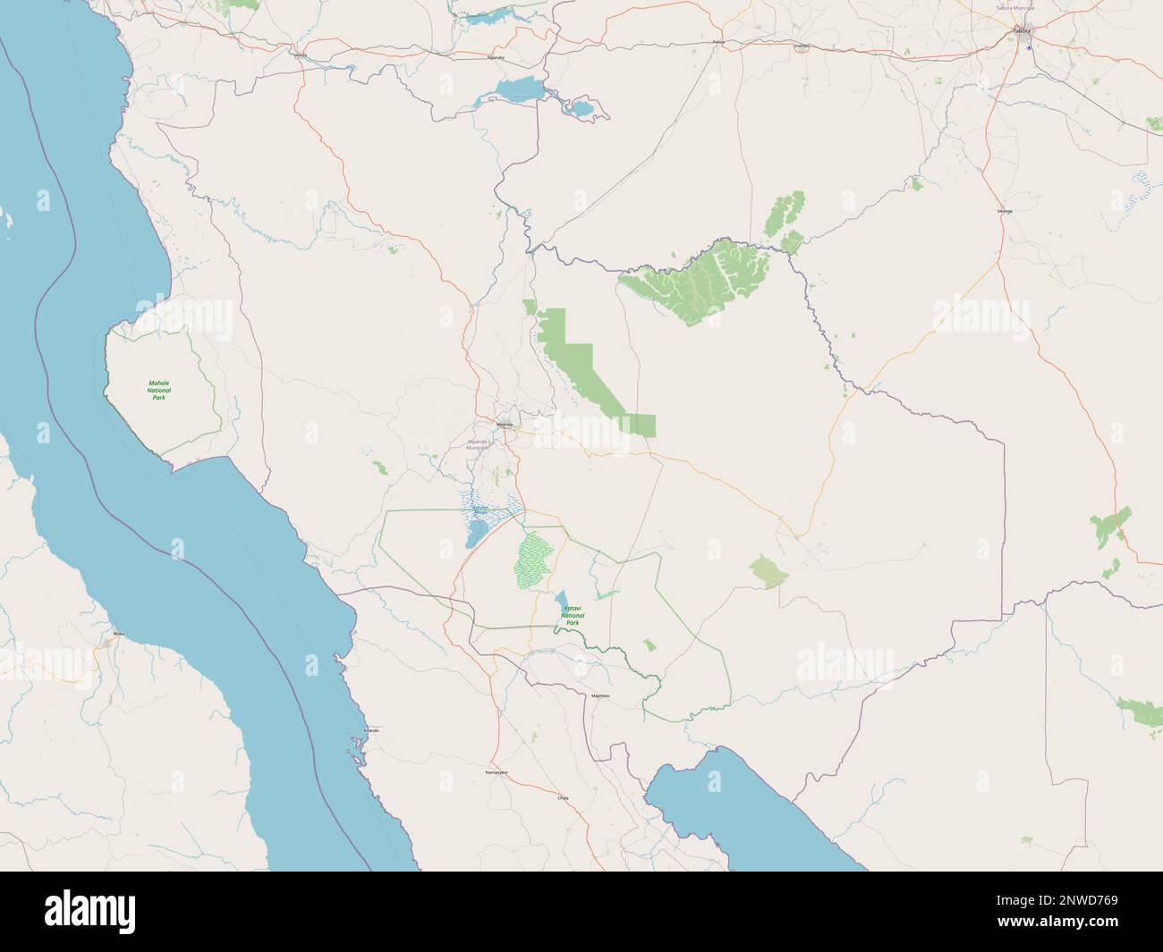 Katavi, region of Tanzania. Open Street Map Stock Photo - Alamy