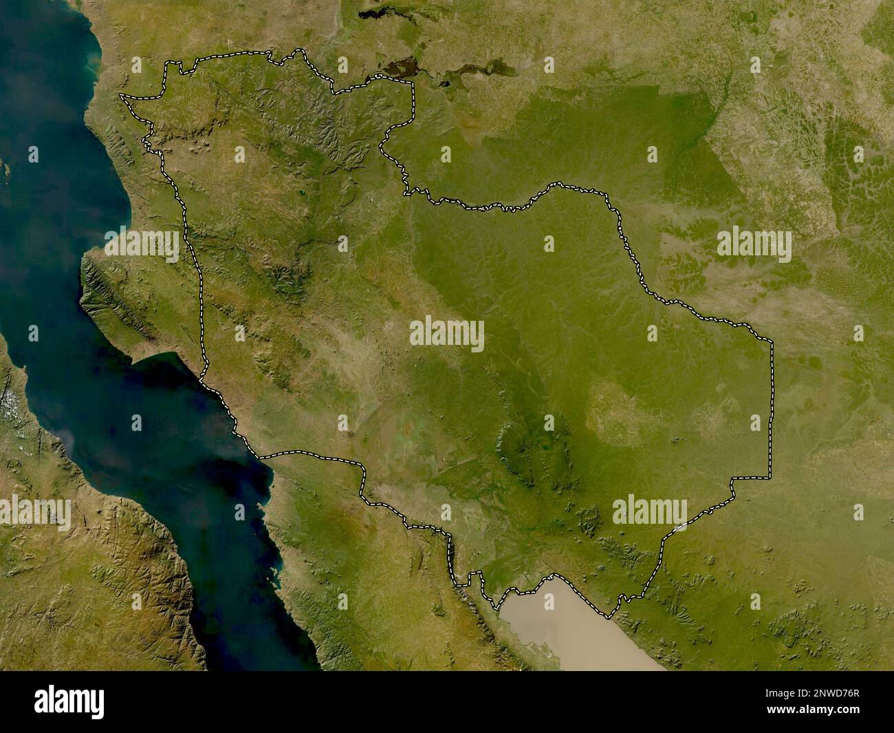 Katavi, region of Tanzania. Low resolution satellite map Stock Photo ...