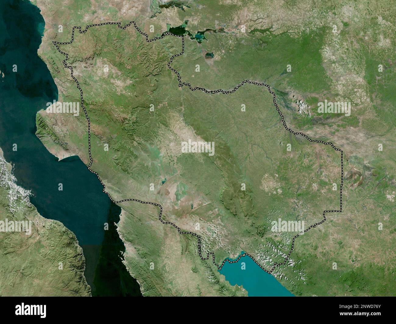 Katavi, region of Tanzania. High resolution satellite map Stock Photo ...