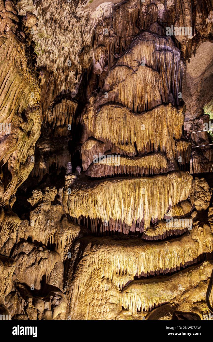 Beautiful limestone formations at Ledenika cave, near Vratza town ...