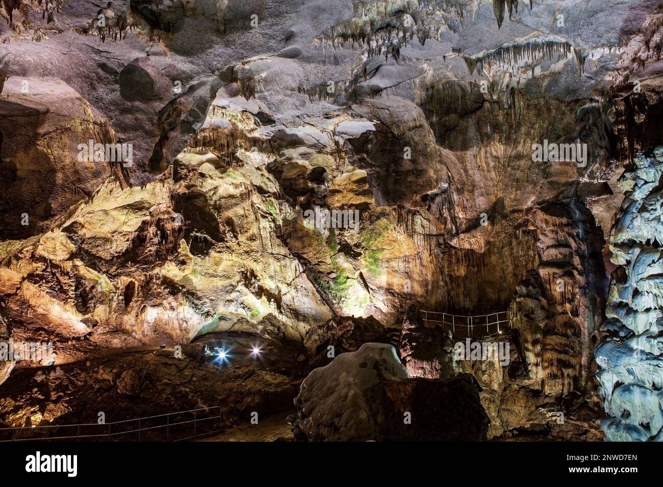 Beautiful limestone formations at Ledenika cave, near Vratza town ...