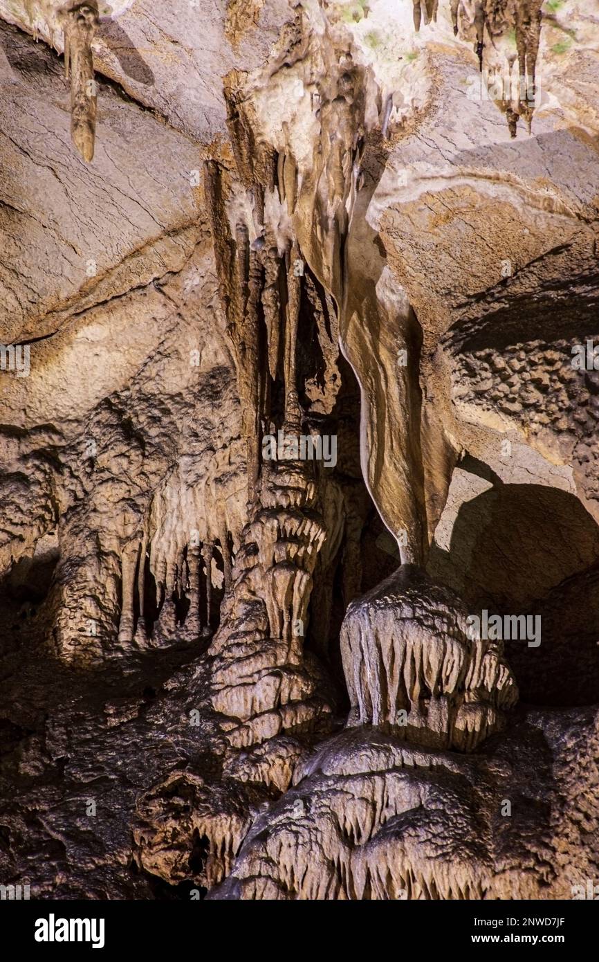Beautiful limestone formations at Ledenika cave, near Vratza town ...