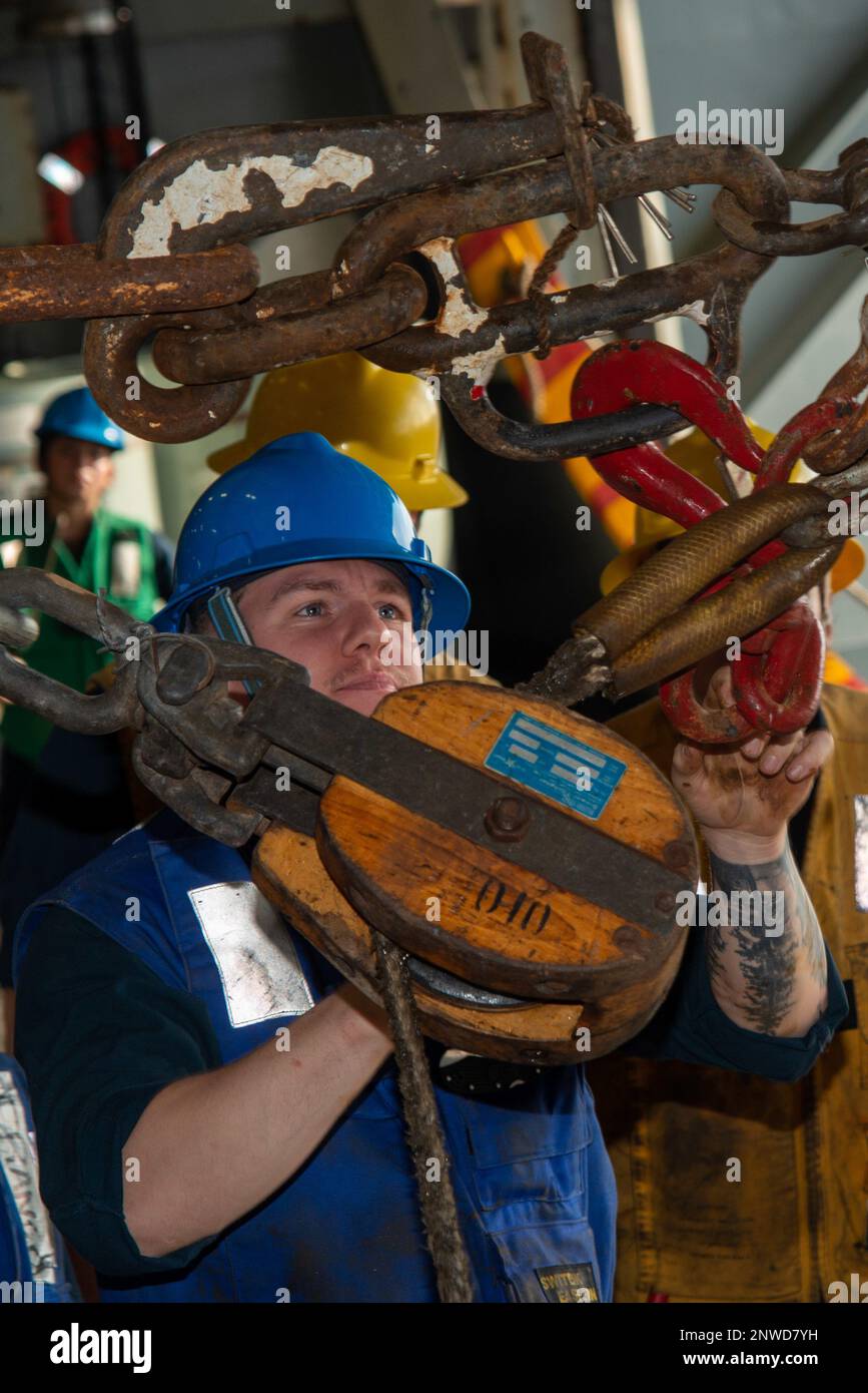 230107-N-NX635-1151 PHILIPPINE SEA (Jan. 7, 2023) U.S. Navy Seaman Michael Temple, from Baton ...