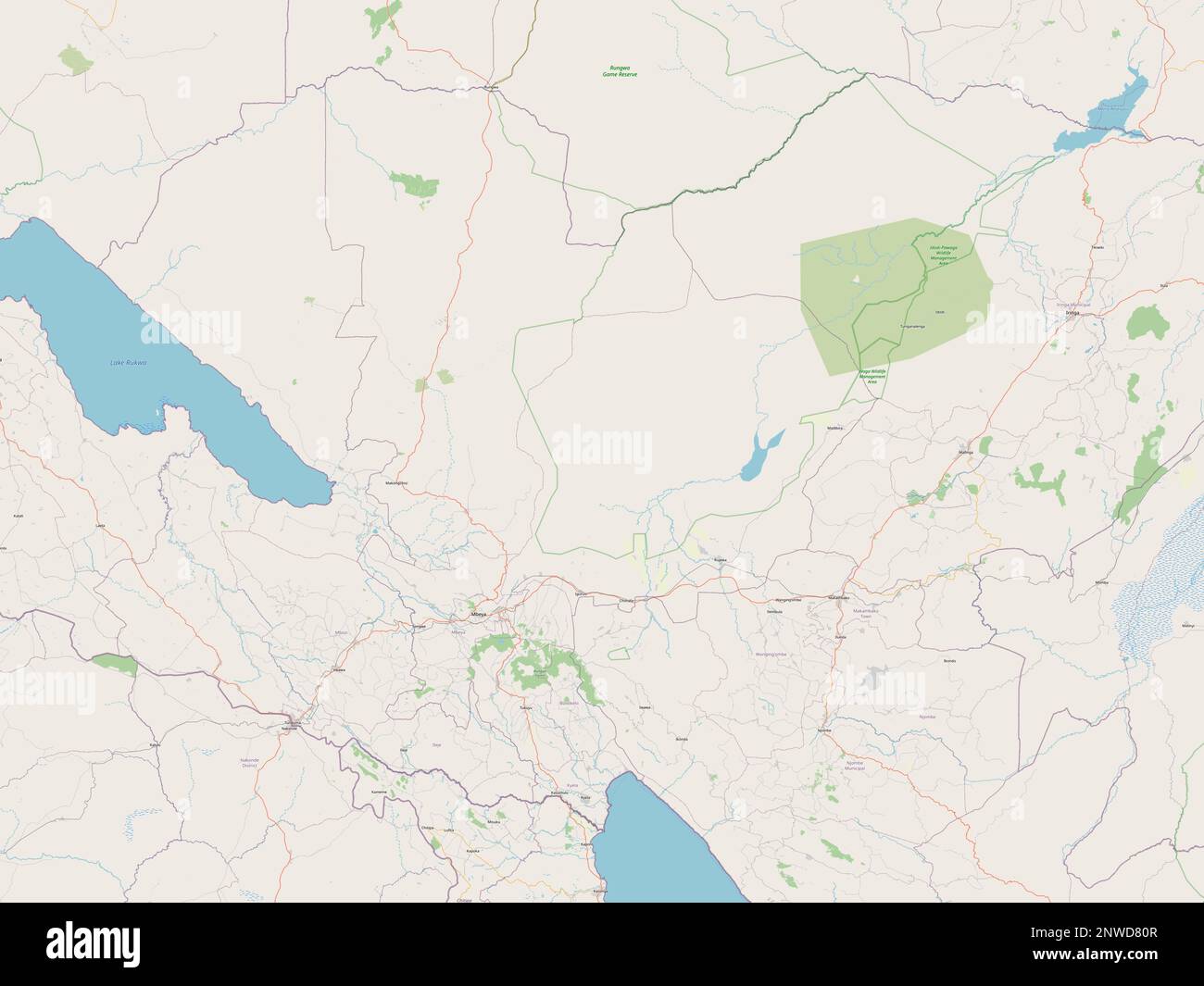 Mbeya, region of Tanzania. Open Street Map Stock Photo - Alamy