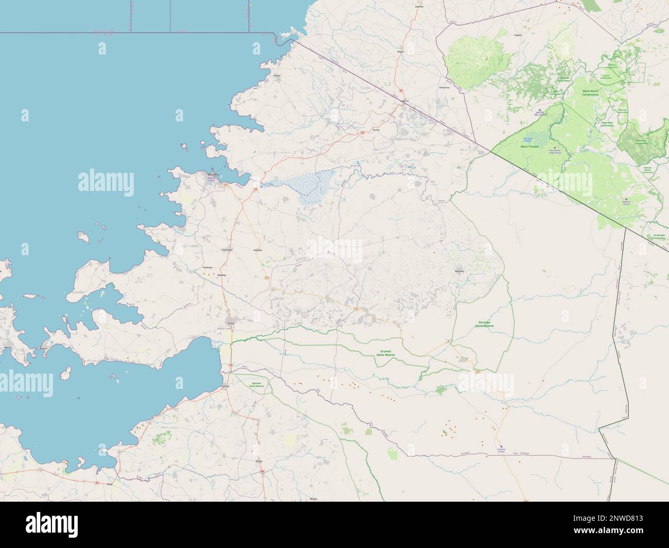 Mara, region of Tanzania. Open Street Map Stock Photo - Alamy