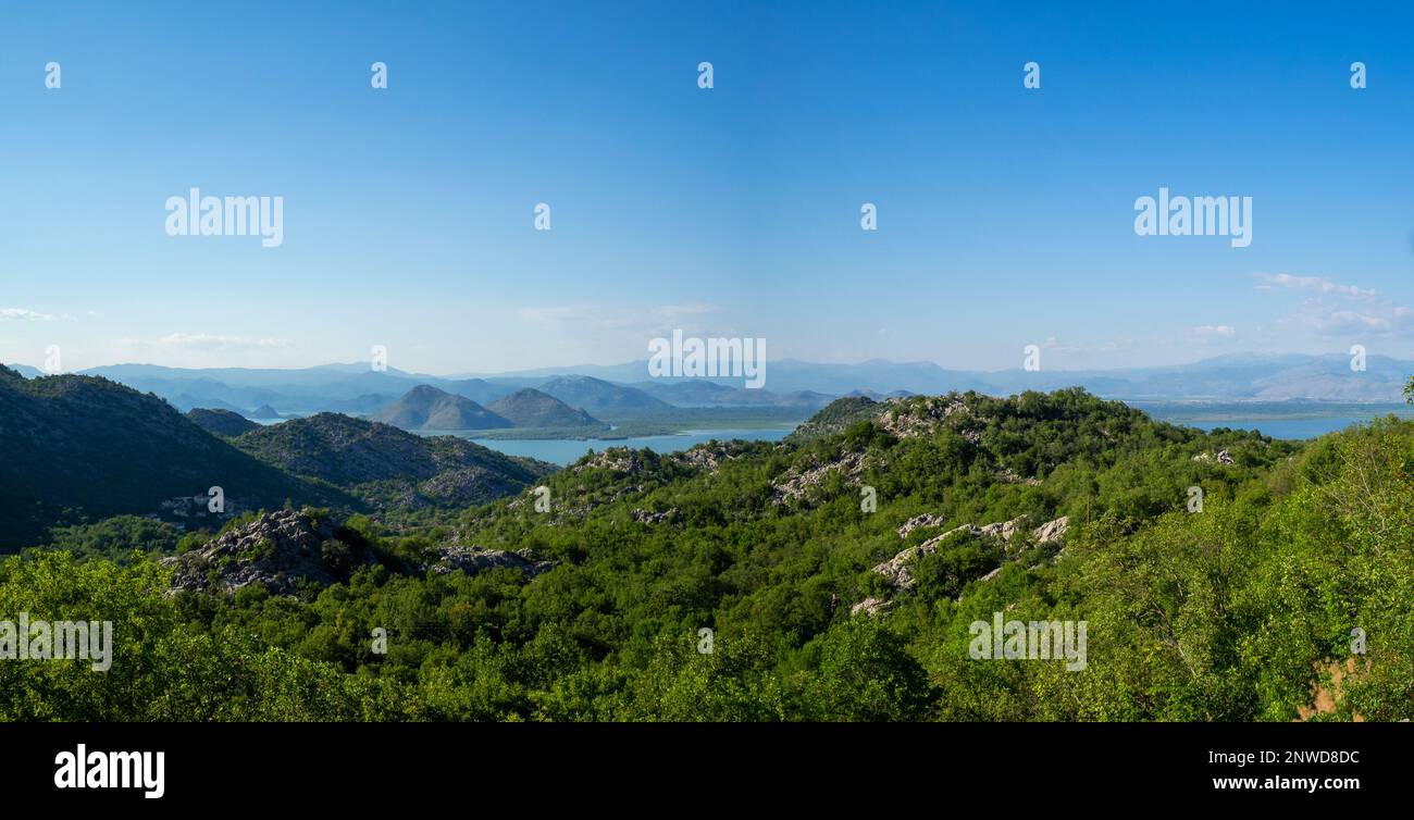 Panorama of the mountains surrouding Lake Skadar, Montenegro Stock ...