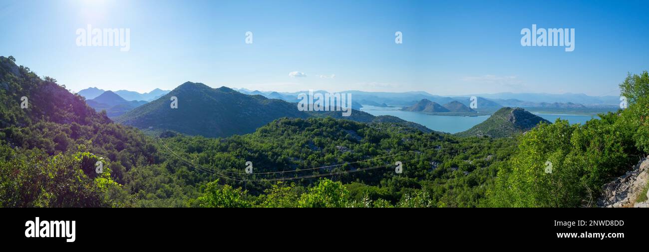 Panorama of the mountains surrouding Lake Skadar, Montenegro Stock ...