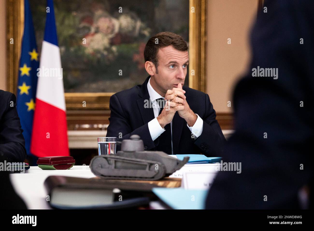 French President Emmanuel Macron chairs a cabinet meeting in ...