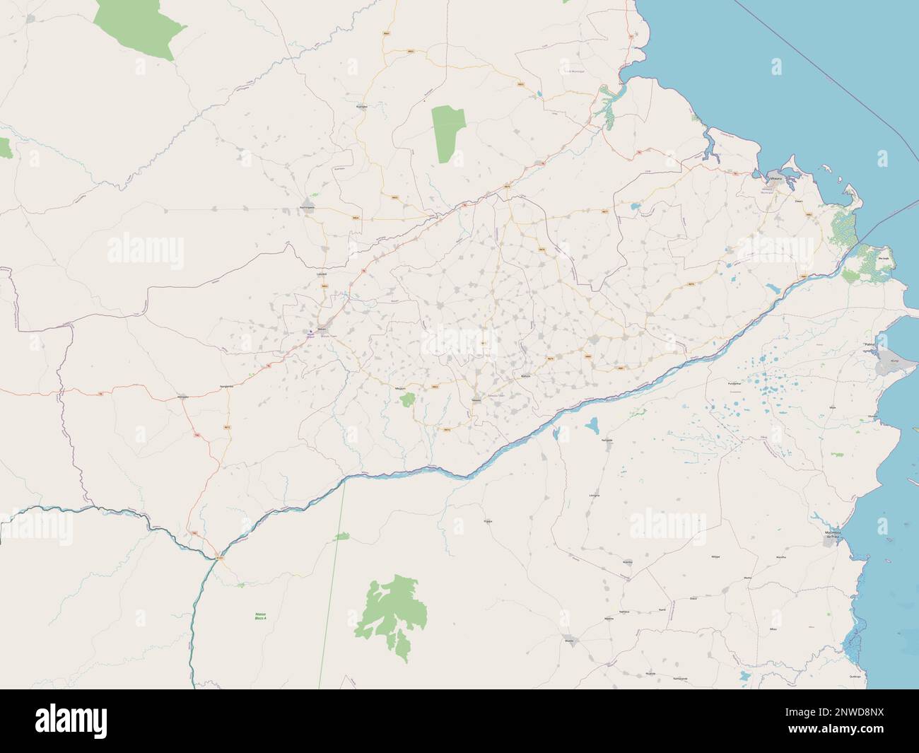 Mtwara, region of Tanzania. Open Street Map Stock Photo - Alamy