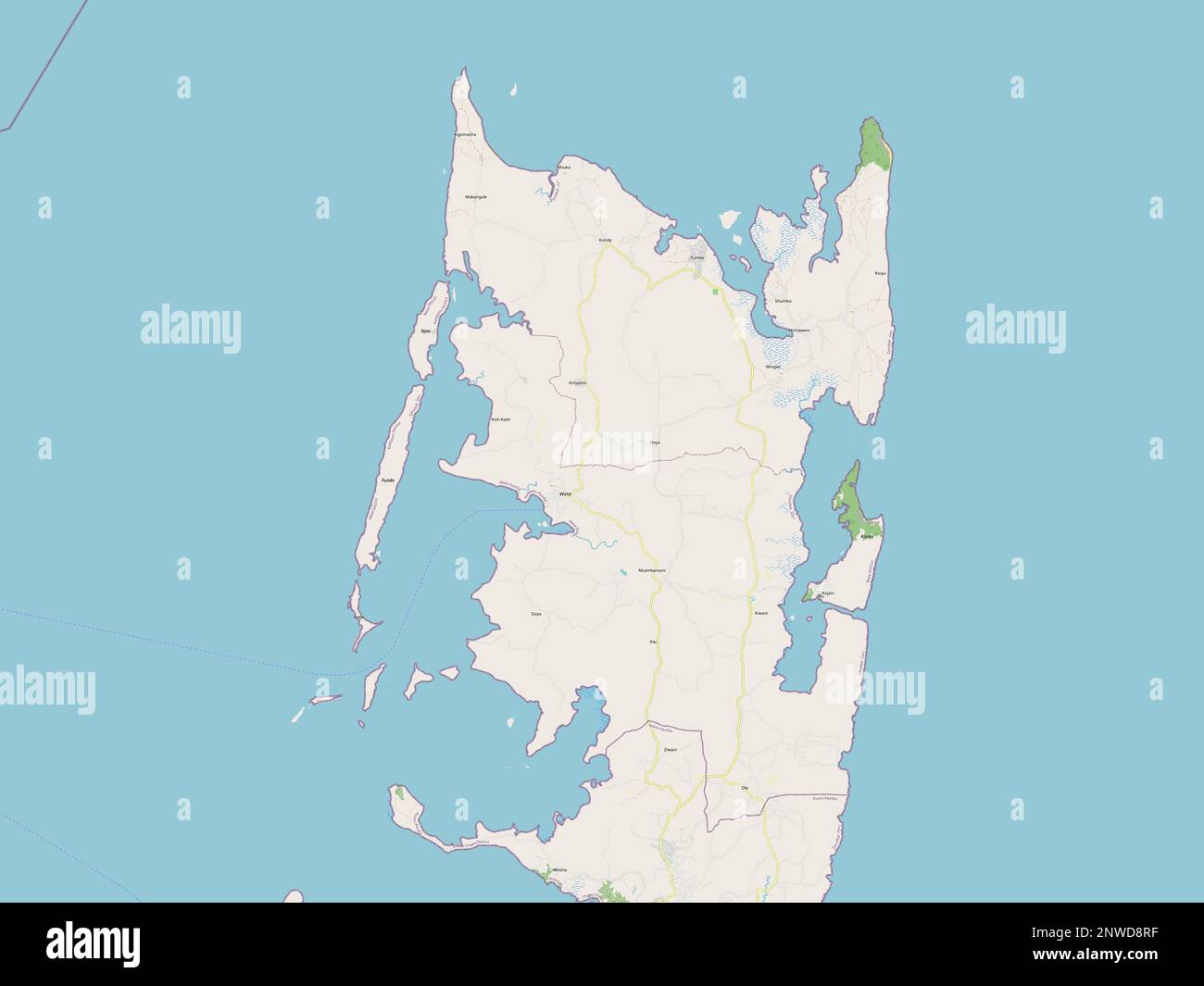 Pemba North, region of Tanzania. Open Street Map Stock Photo - Alamy