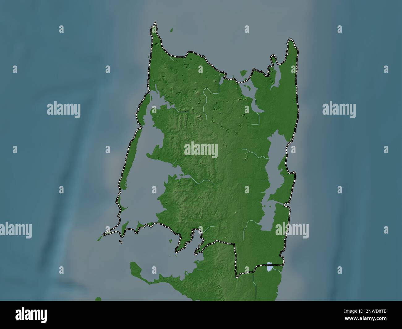 Pemba North, region of Tanzania. Elevation map colored in wiki style ...
