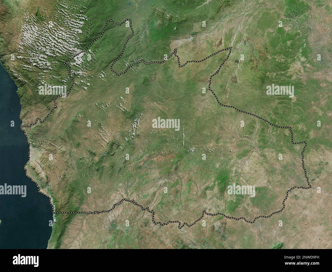 Ruvuma, region of Tanzania. High resolution satellite map Stock Photo ...