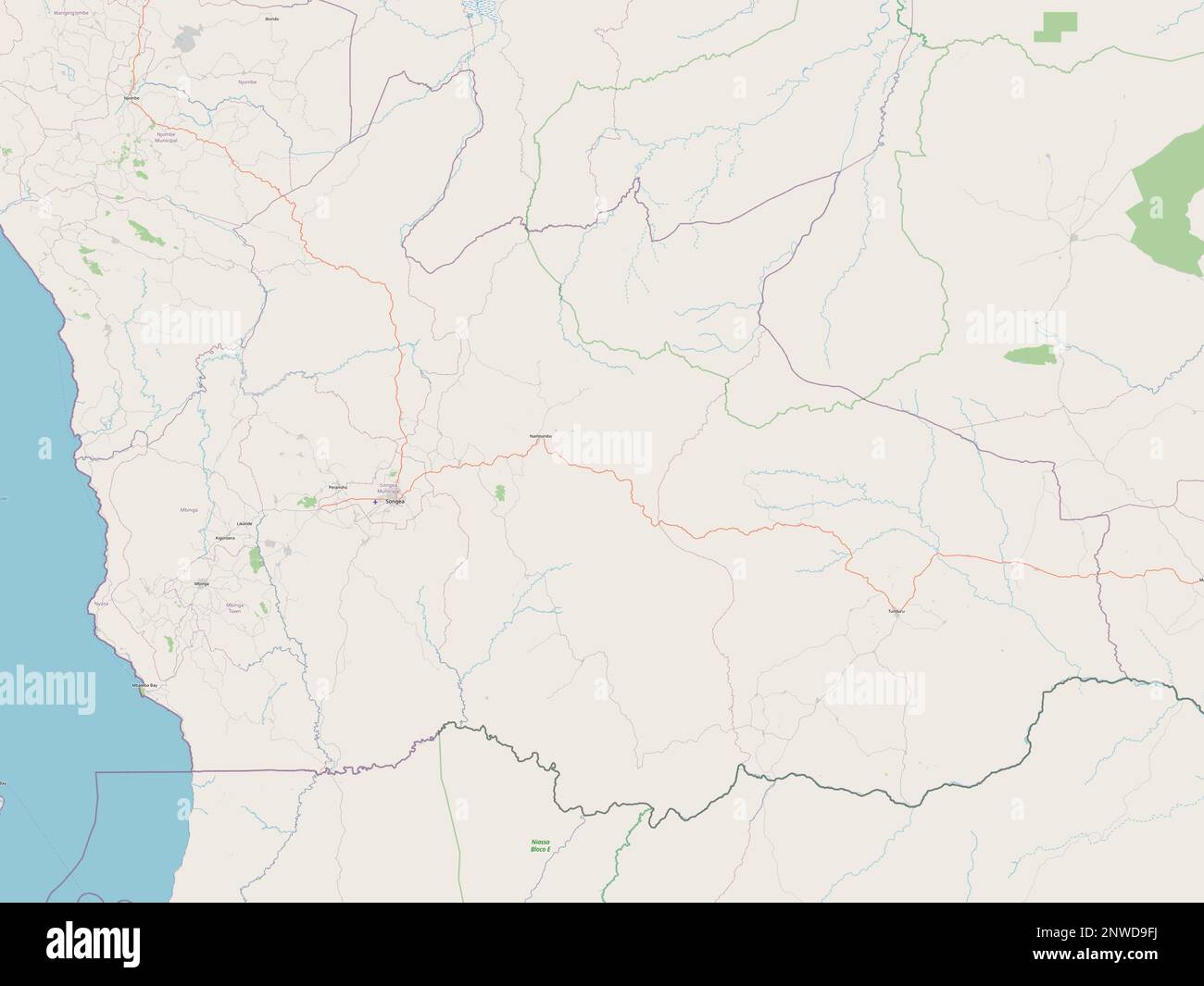 Ruvuma, region of Tanzania. Open Street Map Stock Photo - Alamy