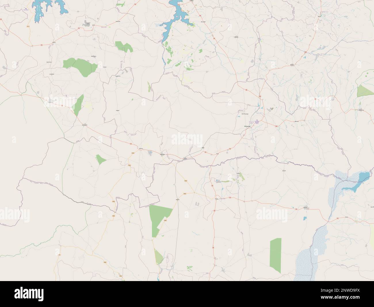 Shinyanga, region of Tanzania. Open Street Map Stock Photo - Alamy