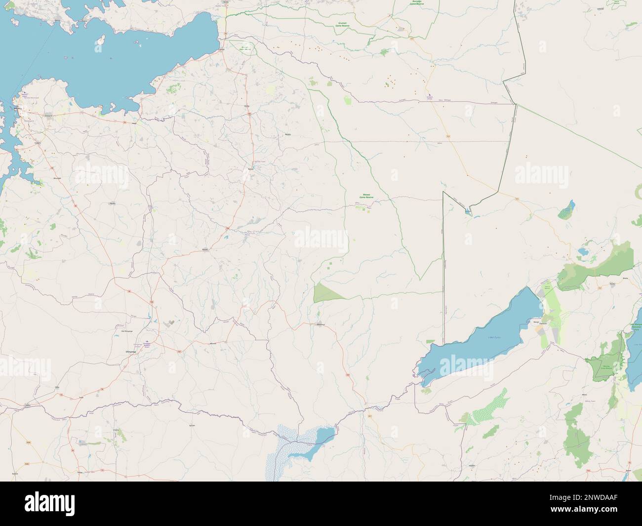 Simiyu, region of Tanzania. Open Street Map Stock Photo - Alamy