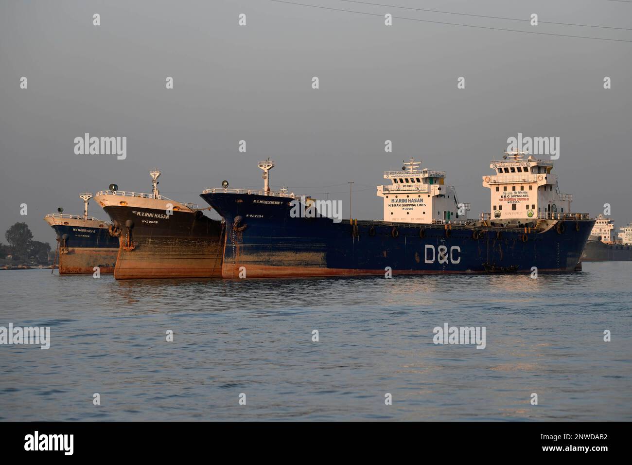 Cargo ship seen anchored on River Karnaphuli in Chittagong Stock Photo ...