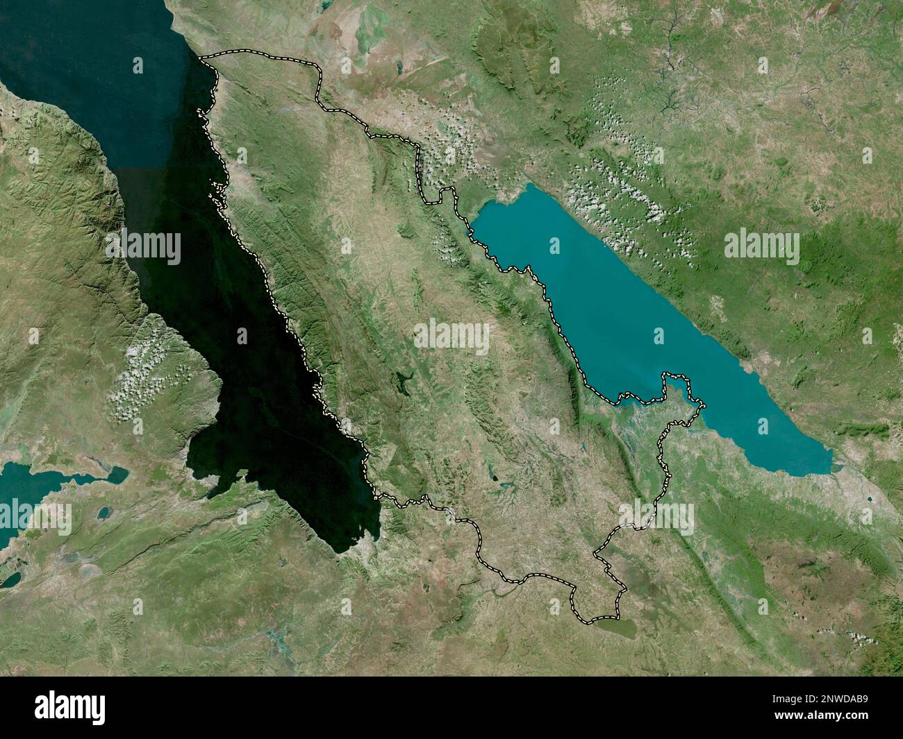 Rukwa, region of Tanzania. High resolution satellite map Stock Photo ...