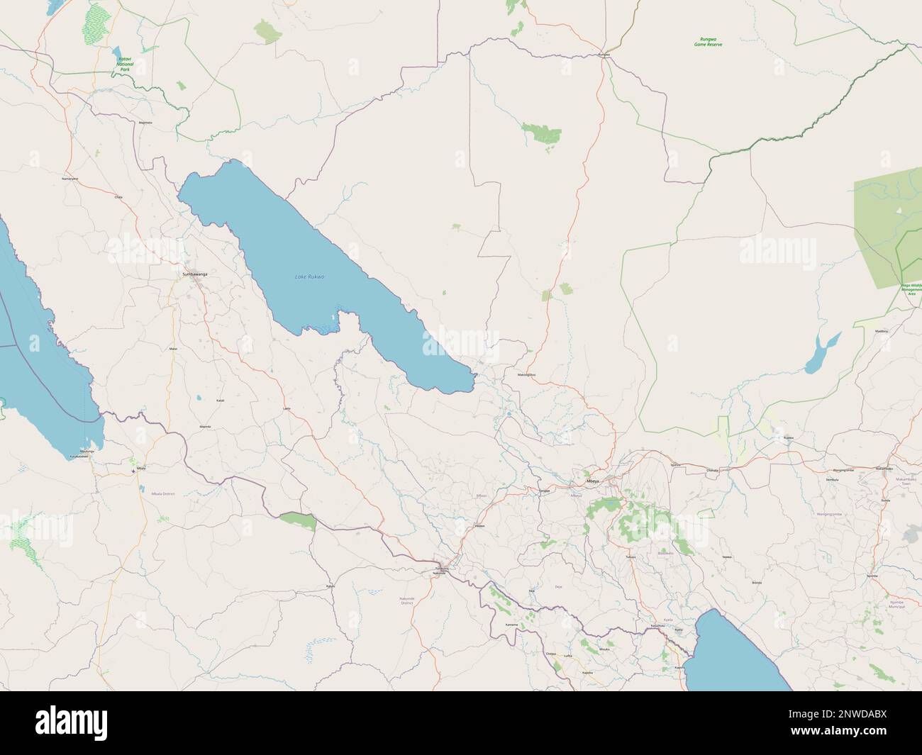 Songwe, region of Tanzania. Open Street Map Stock Photo - Alamy