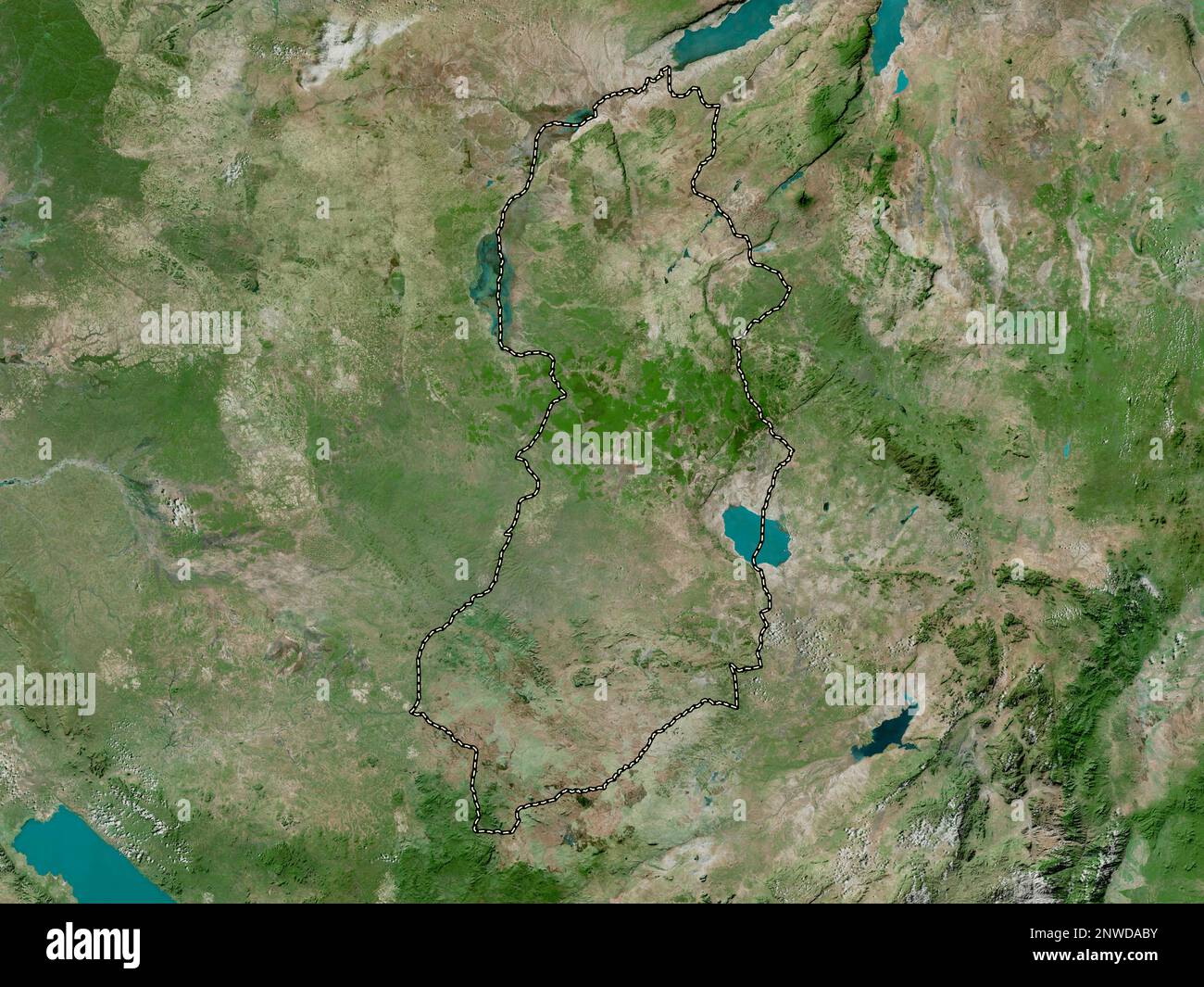 Singida, region of Tanzania. High resolution satellite map Stock Photo ...