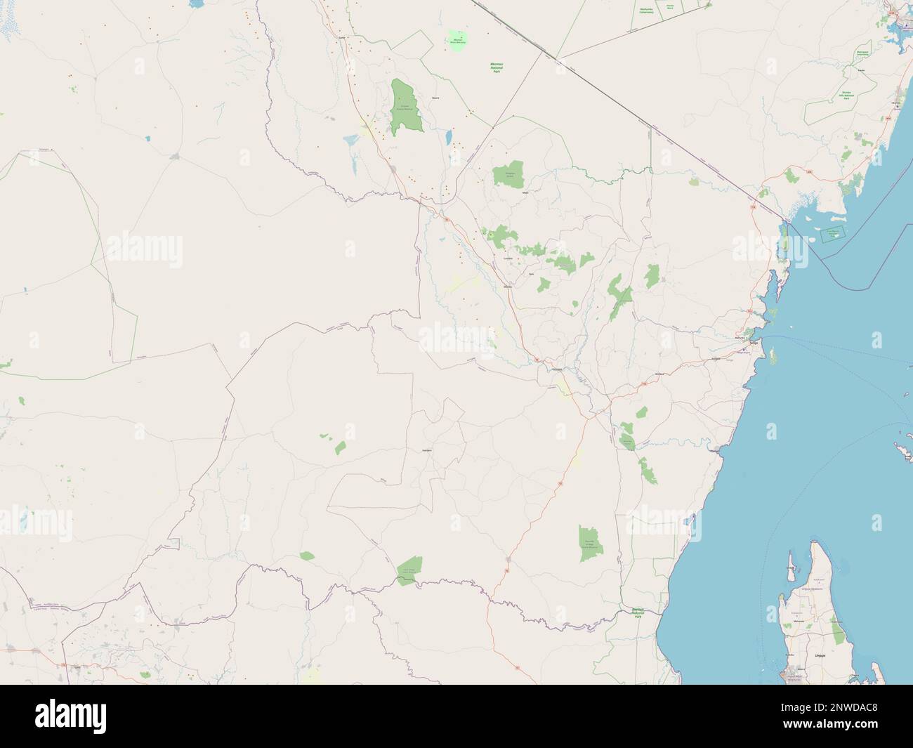 Tanga, region of Tanzania. Open Street Map Stock Photo - Alamy